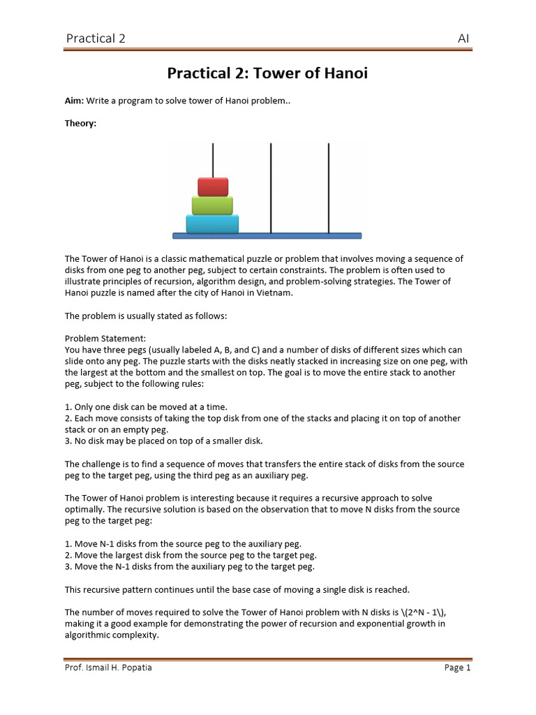 2 - Tower of Hanoi | PDF | Applied Mathematics | Theoretical Computer ... 2 - Tower of Hanoi | PDF | Applied Mathematics | Theoretical Computer ...