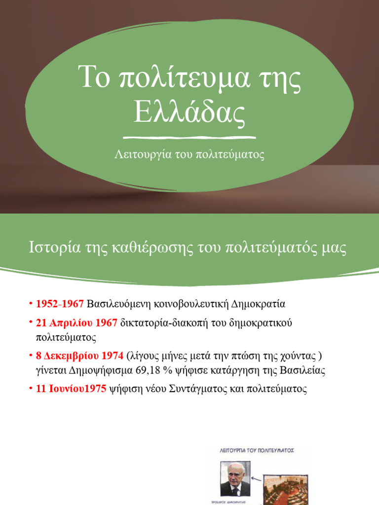 8.2 Το Πολίτευμα Της Ελλάδας | PDF
