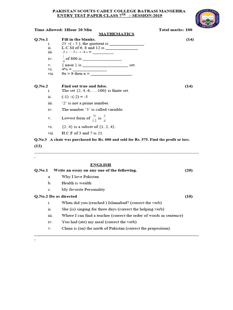 7TH Paper | PDF | Mathematical Logic | Mathematical Concepts