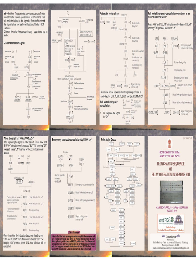 Pamphlet On Flowcharts Sequence of Relay Operation in Siemens RRI (English) | PDF