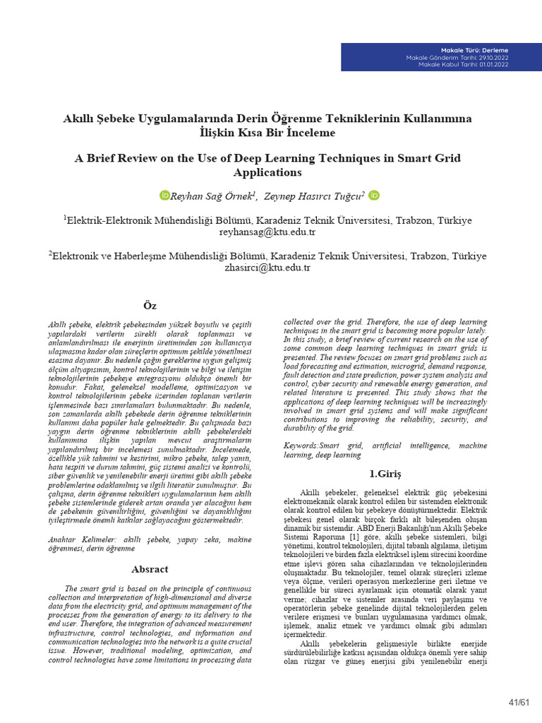Ak - LL - Ebeke Uygulamalar - Nda Derin - Renme Tekniklerinin Kullan - M - Na - Li - Kin K - Sa ...