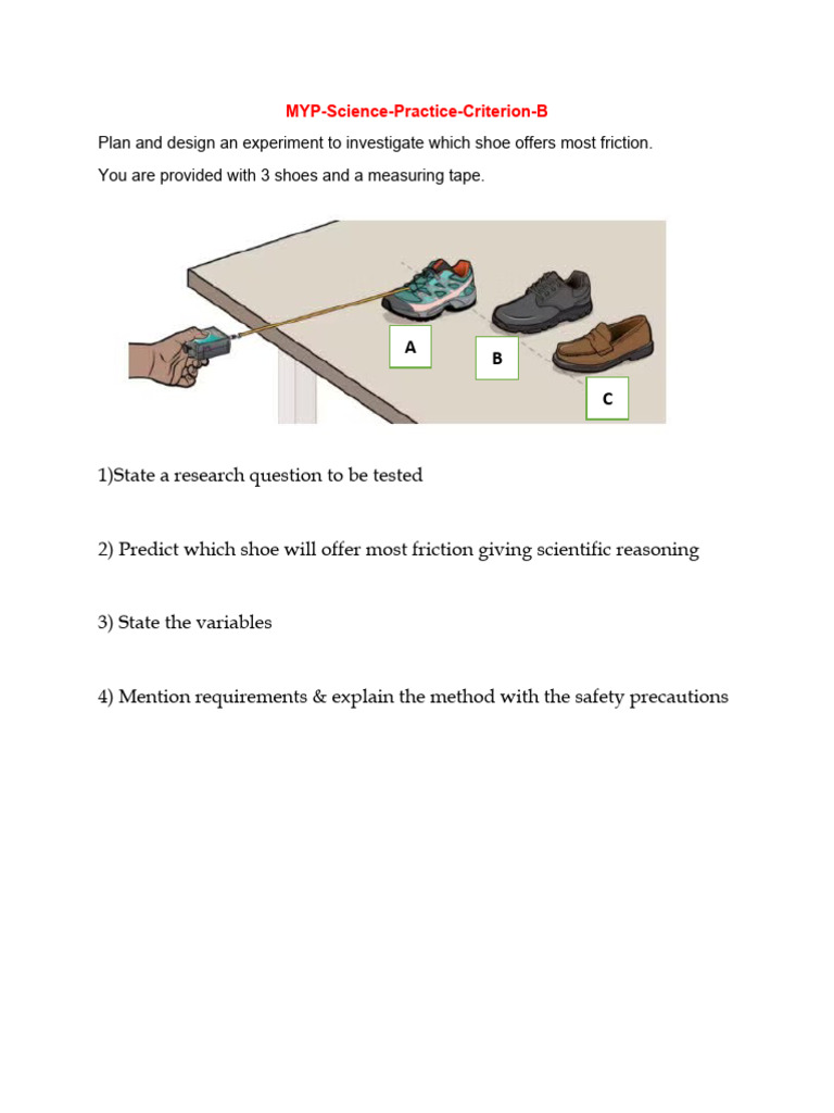 Experiment Design for Shoe Friction Test | PDF | Science & Mathematics ...
