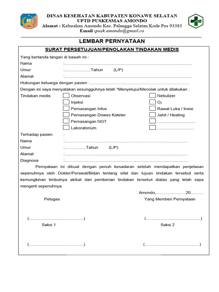 Lembar Penolakan Tindakan | PDF