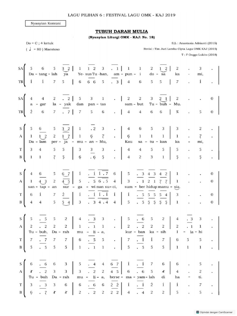 Tubuh Darah Mulia-By Anastasia Adrianti - 240505 - 212659 | PDF