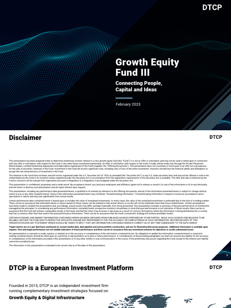 DTCP Growth Equity Fund III Overview | PDF | Securities Act Of 1933 ...