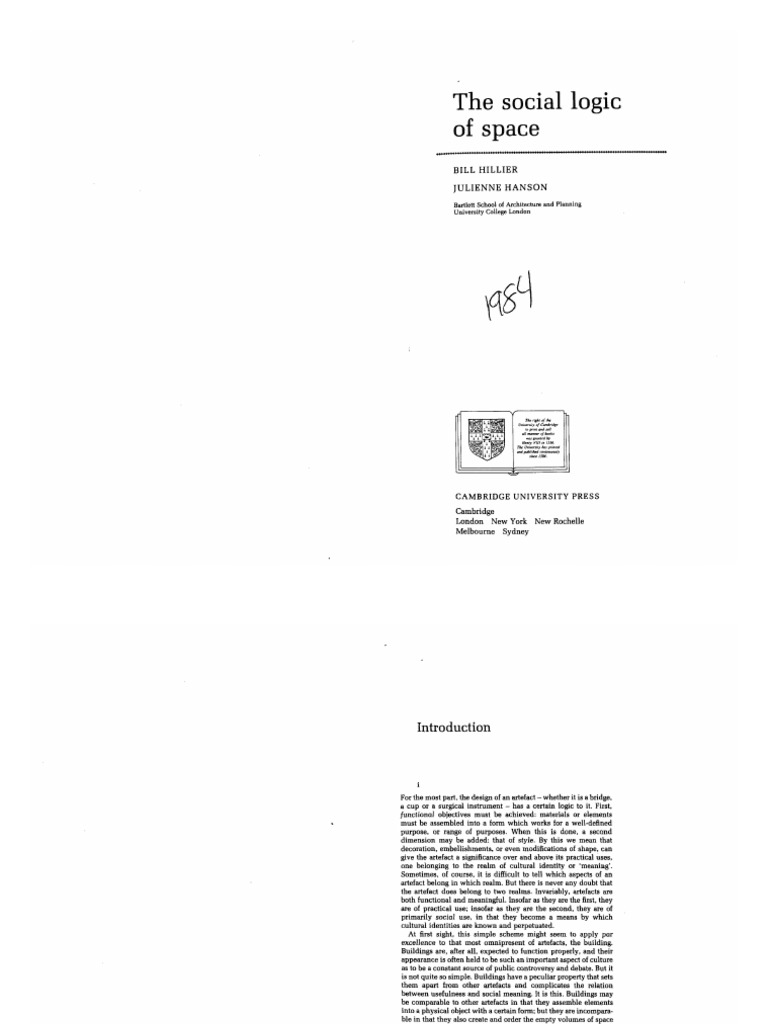 The Social Logic of Space | PDF