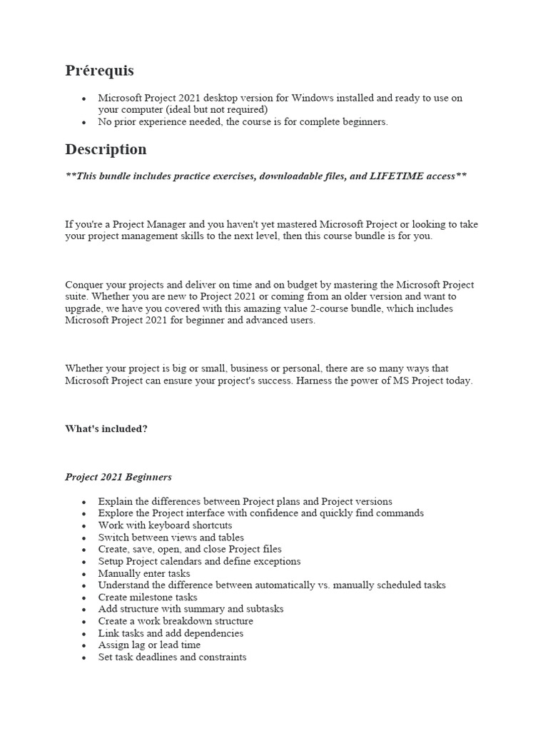 Prérequis ms 2021 | Download Free PDF | Microsoft Excel | Computing