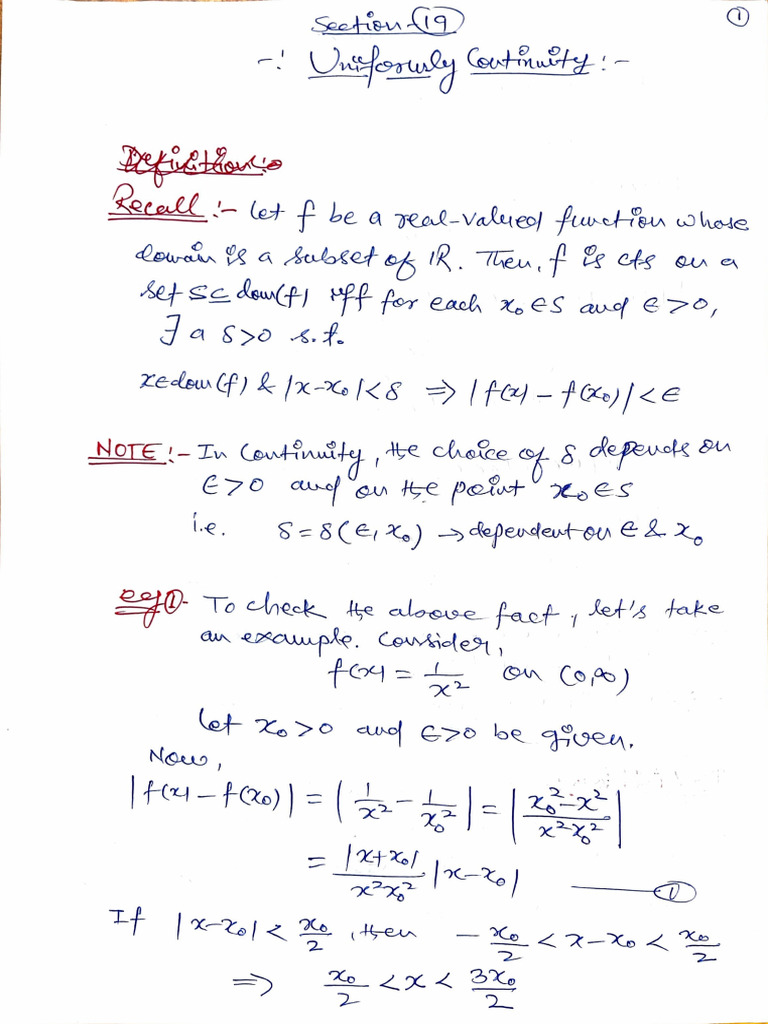 Uniform Continuity | PDF