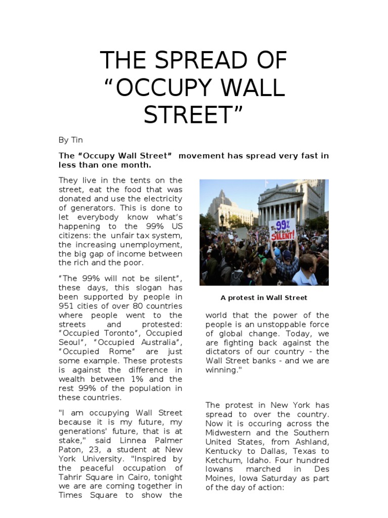 Global Impact of Occupy Wall Street | PDF | Social Science | Travel