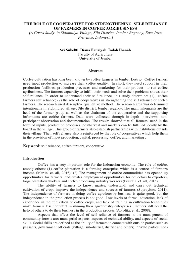 Draft Full Paper Dan LoA Seminar | PDF | Agriculture | Coffee