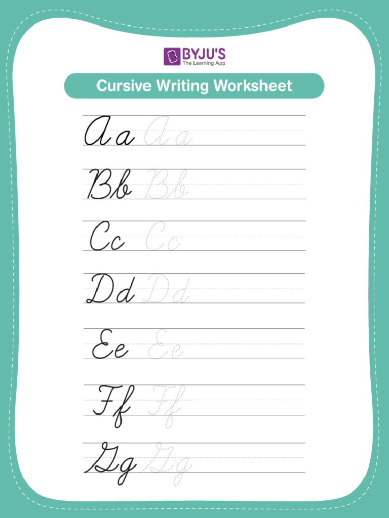 Cursive Writing Worksheets 2 | PDF