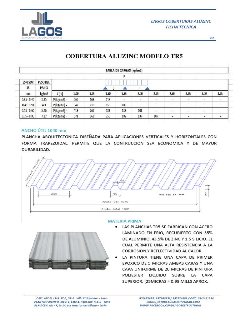 Ficha Tecnica TR5-27C Lagos - 0.3 | PDF | Ingeniería de Edificación | Sector secundario de la ...