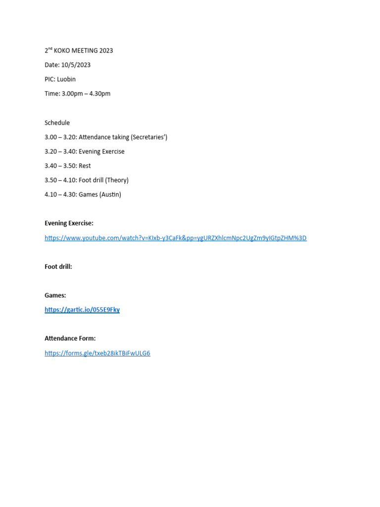 2nd Koko Meeting 2023 | PDF | Sports & Recreation