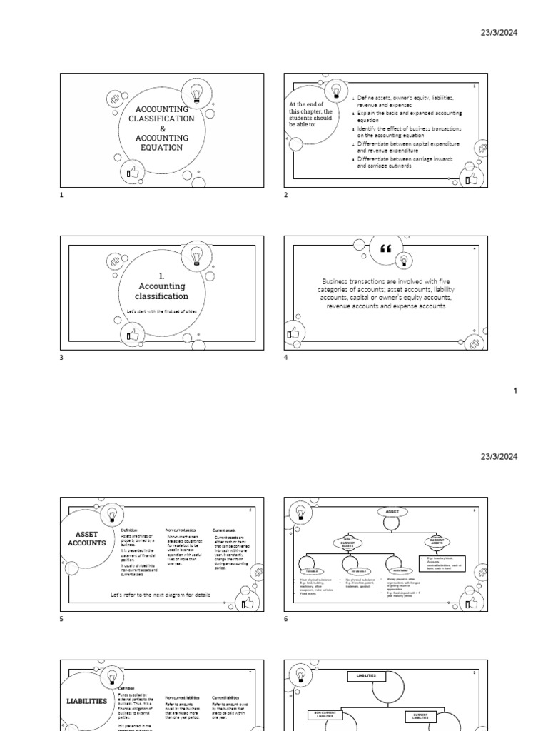 Topic 3 Accounting Equation and Classification Acc 117 | PDF | Expense ...