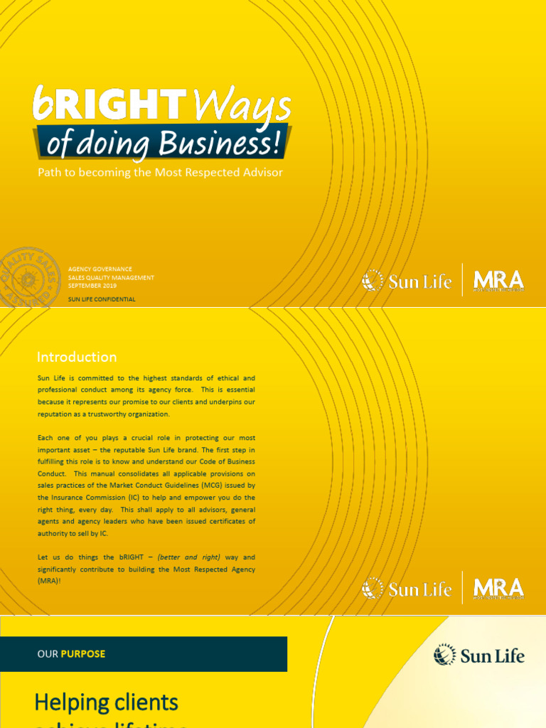 Sun Life Advisor Code of Conduct Guide | PDF | Insurance | Multi Level ...
