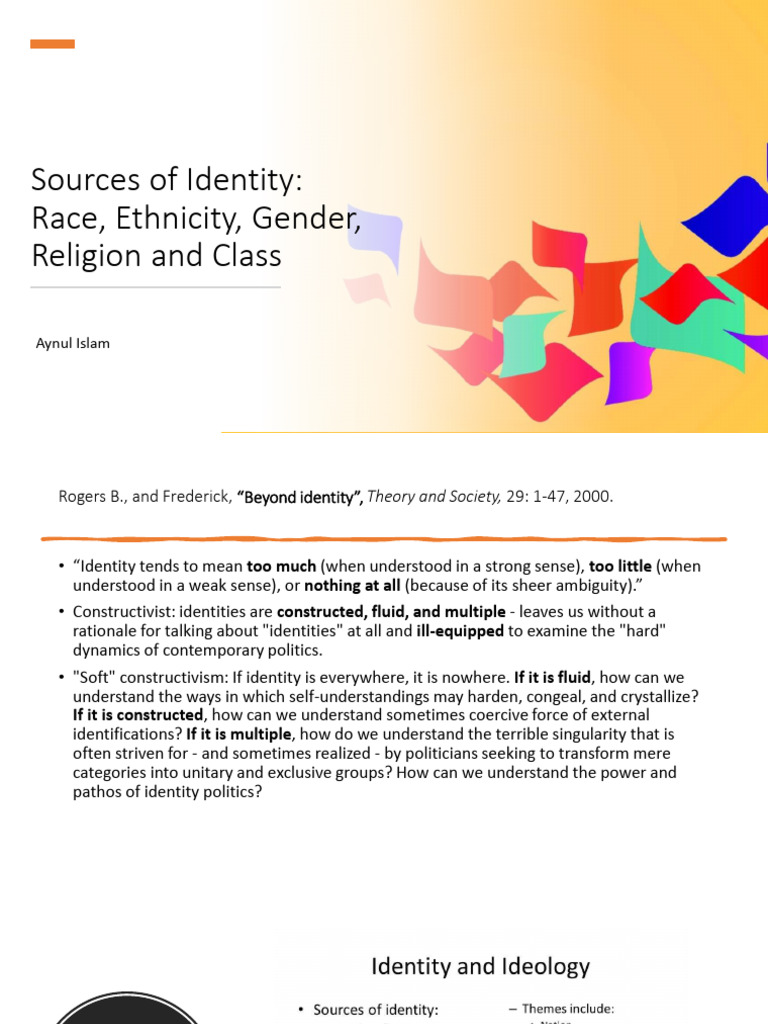 Sources and Schools of Thought Ethnic Identity | PDF | Identity (Social ...