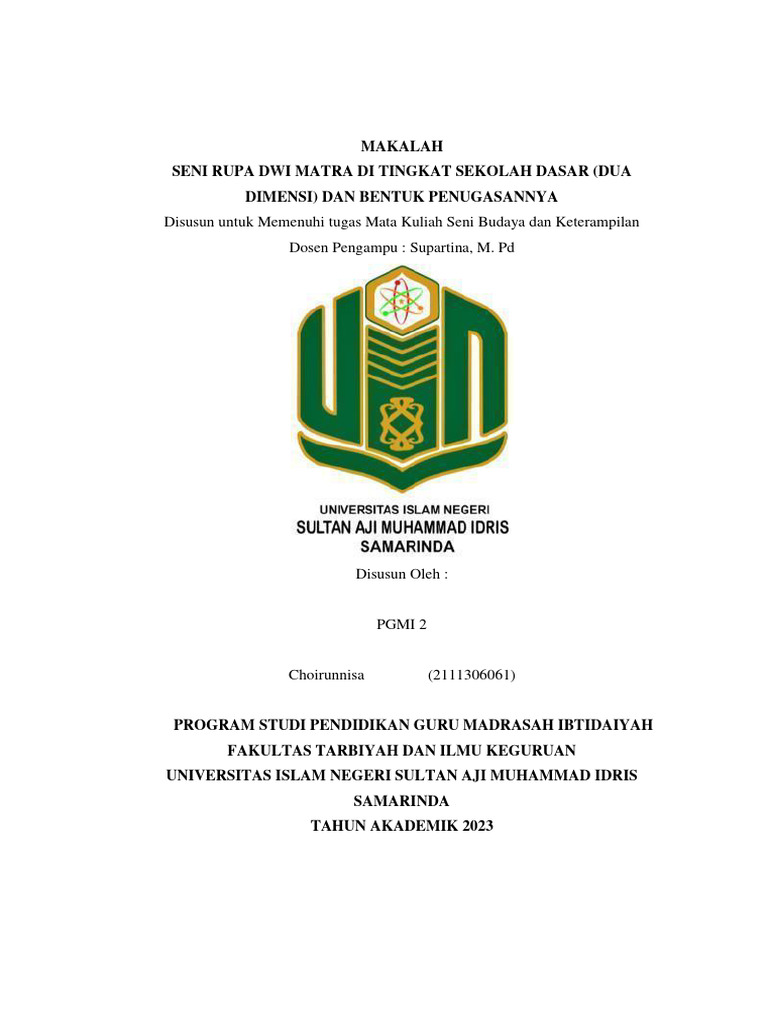 Seni Rupa Dwi Matra di Sekolah Dasar | PDF