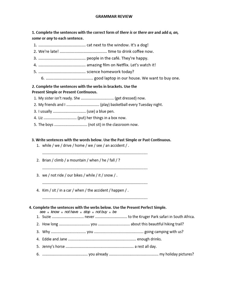 Grammar Review | PDF | Linguistics | Grammar