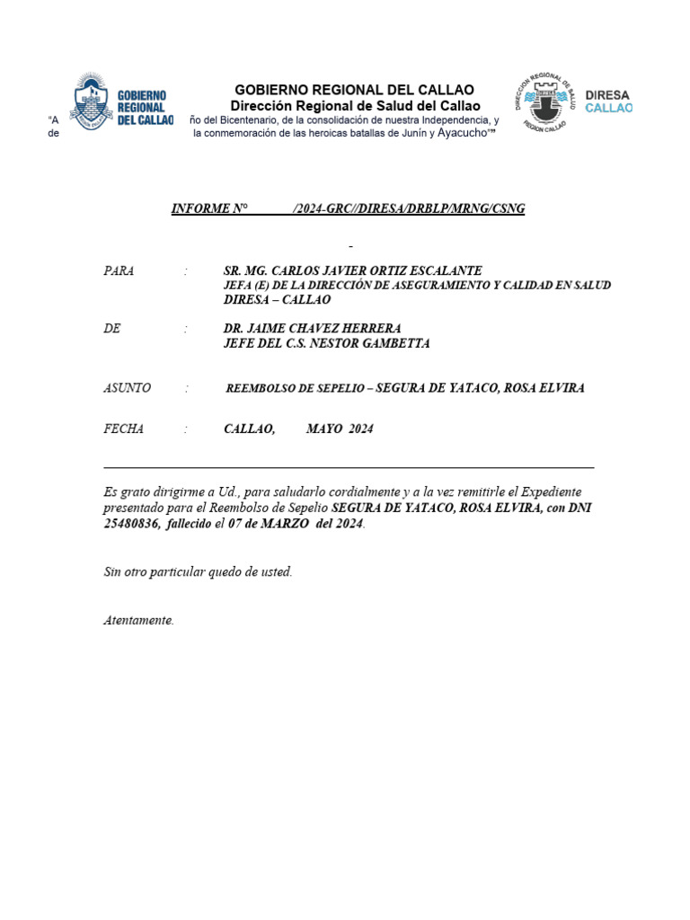 Reembolso de Sepelio en Callao | PDF | Derecho | Salud y bienestar
