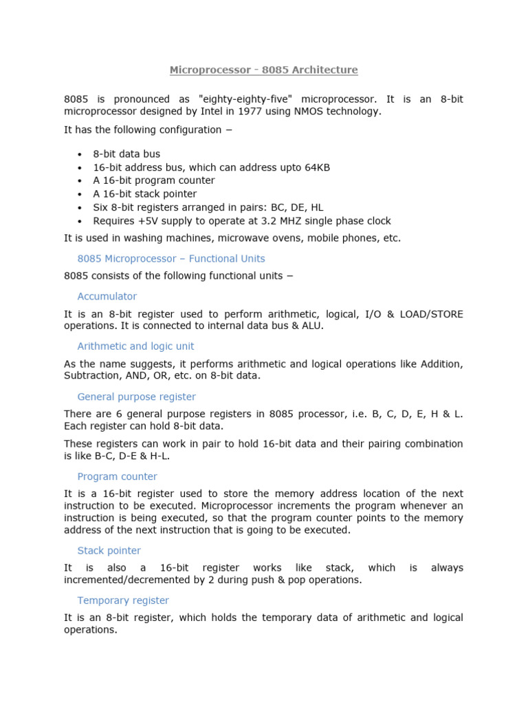 Microprocessor Notes Download Free Pdf Central Processing Unit