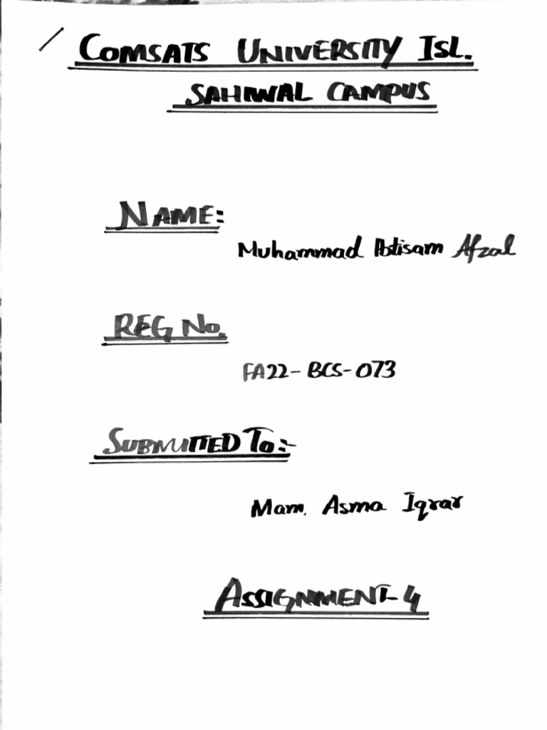 MVC Assignment-4 CUI Sahiwal | PDF