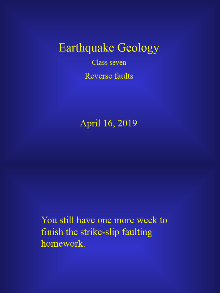 Understanding Reverse Faults in Geology | PDF | Fault (Geology ...