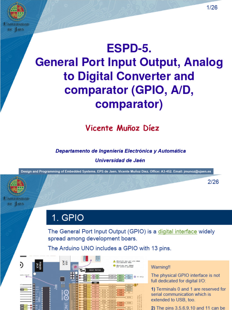 ESPD GPIO A-D and Comparator On Arduino UNO Board | PDF | Analog To ...