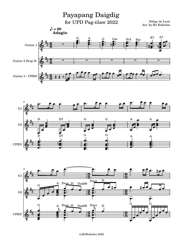 Payapang Daigdig Guitar Arrangement | PDF