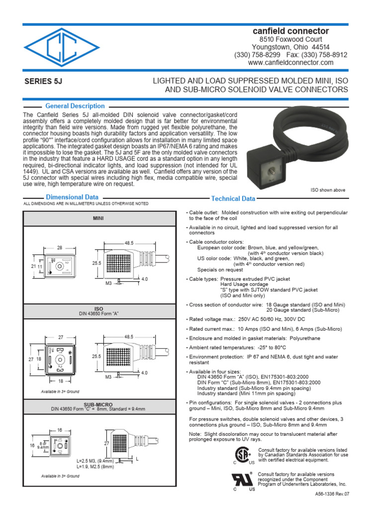 Canfield Connector | PDF | Electrical Connector | Alternating Current