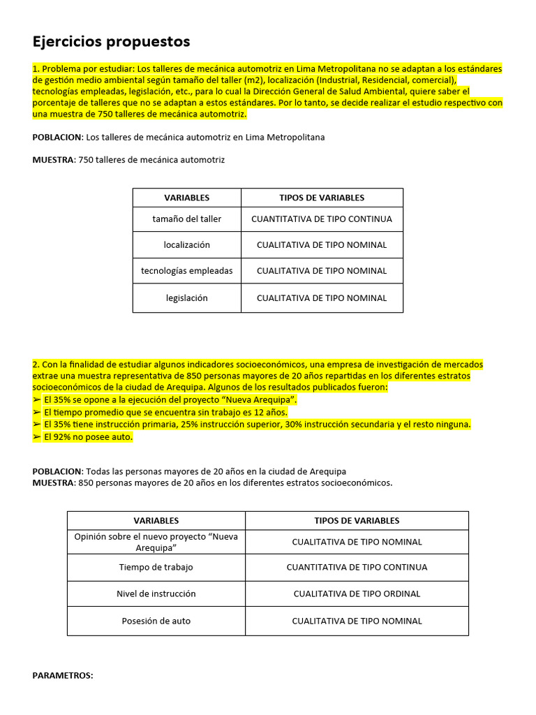 Ejercicios Propuestos | PDF | Estadísticas | Inteligencia
