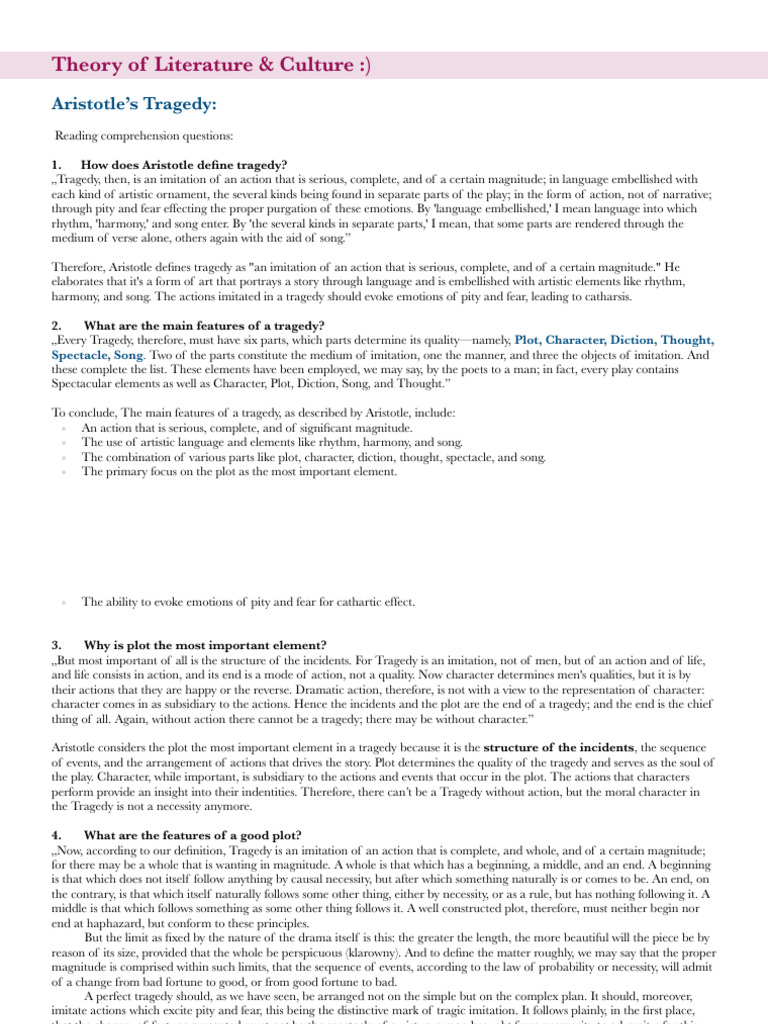 Teo Lit | PDF | Plot (Narrative) | Tragedy