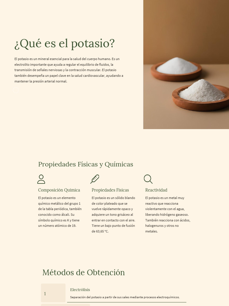 Que Es El Potasio | PDF | Dieta y nutrición | Química
