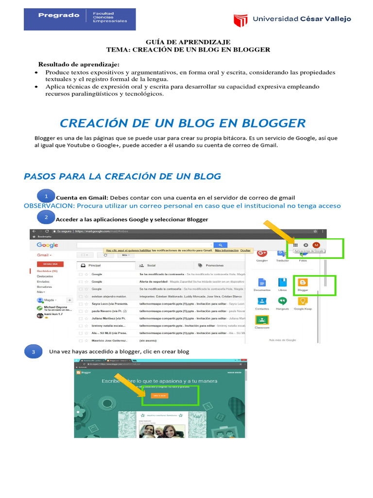 Guia para La Creación de Un Blog | PDF | Blog | Gmail