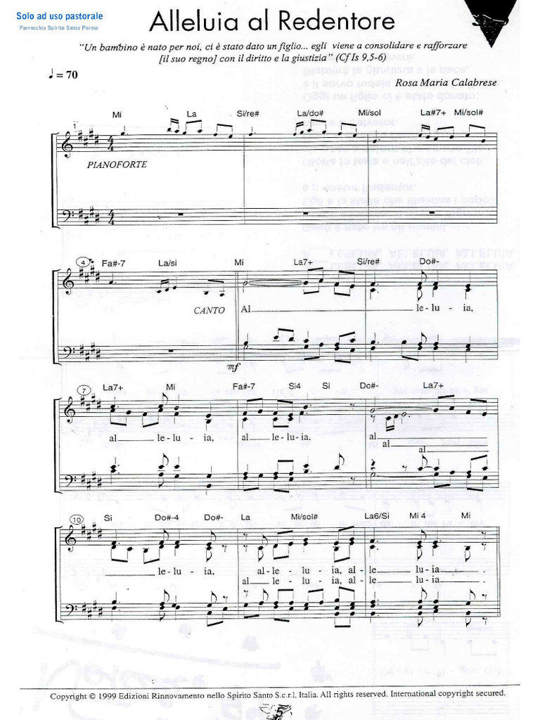 Alleluia Al Redentore | PDF