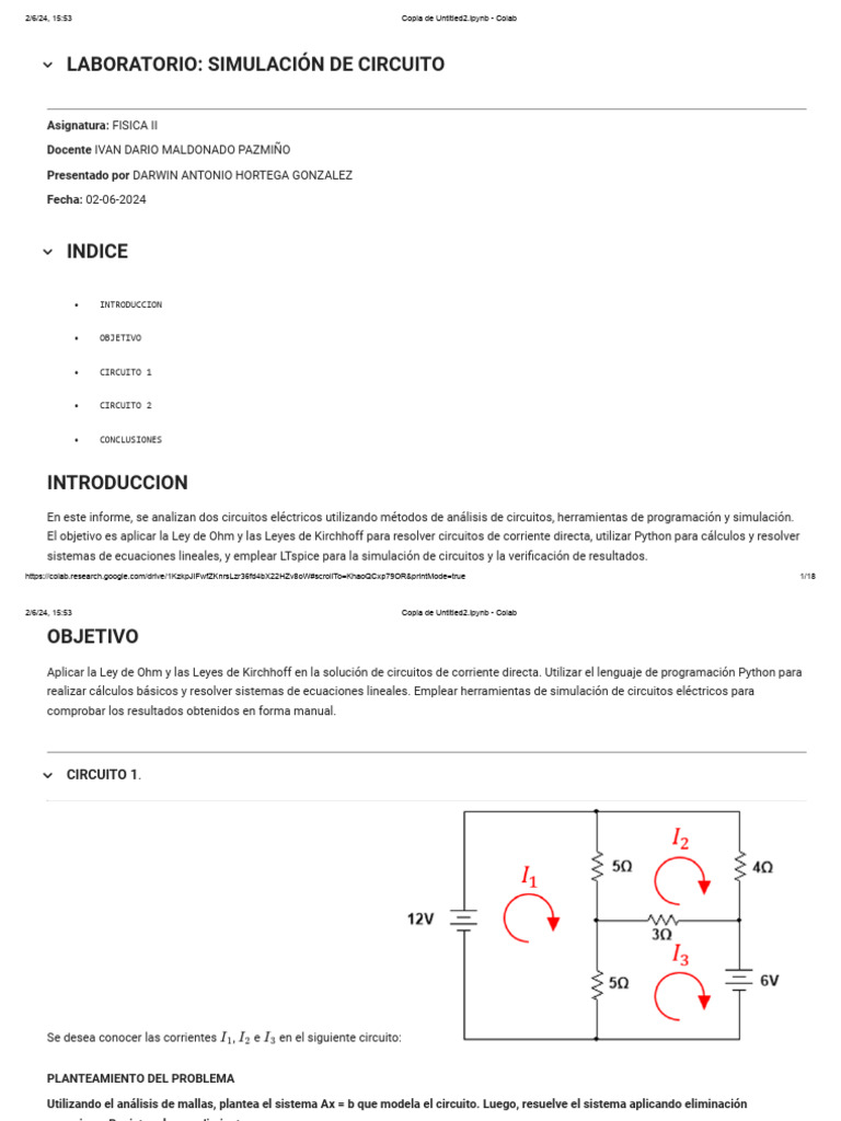 Simulación de Circuitos Eléctricos en Python | PDF | Red eléctrica | Resistencia Eléctrica y ...