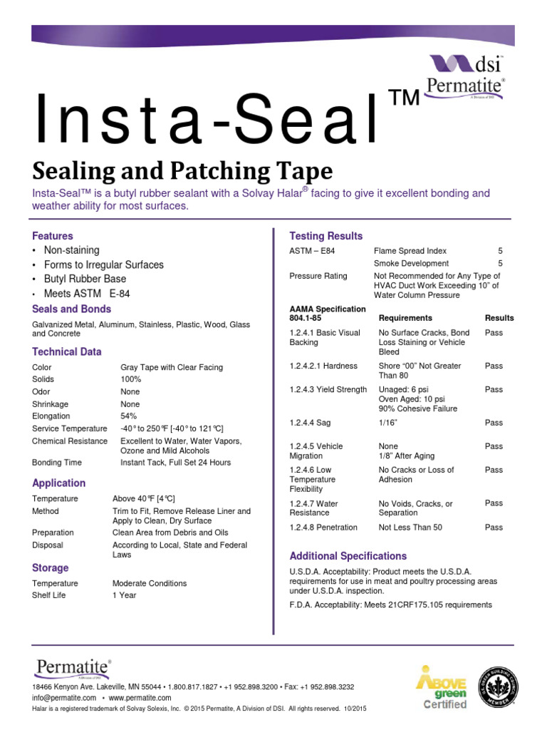 12 Tech Insta Seal | Download Free PDF | Water | Duct (Flow)