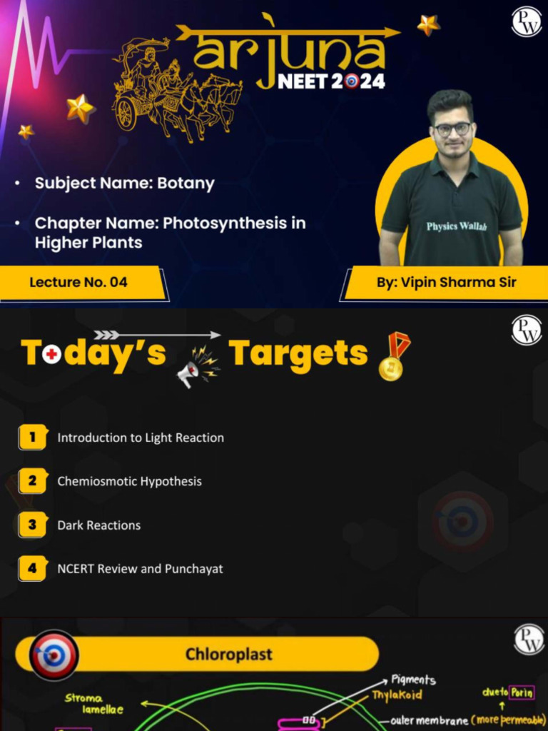 Photosynthesis in Higher Plants 04 Classnotes Arjuna NEET 2024.pdf | PDF