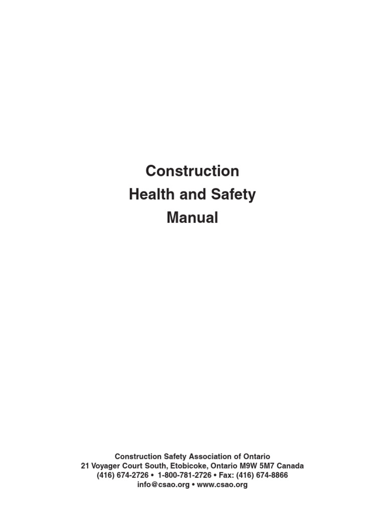 Construction Health and Safety Manual | PDF | Lung | Respiratory Tract