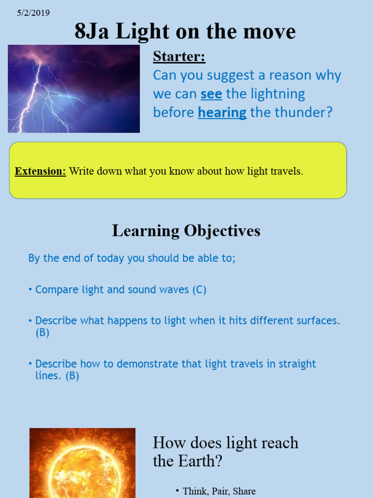 Light and Sound Waves Lesson | PDF | Light | Optics