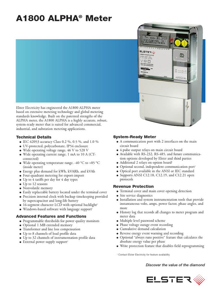 1 - A1800 CT Meter Main Catalogue | PDF | Electricity | Power (Physics)