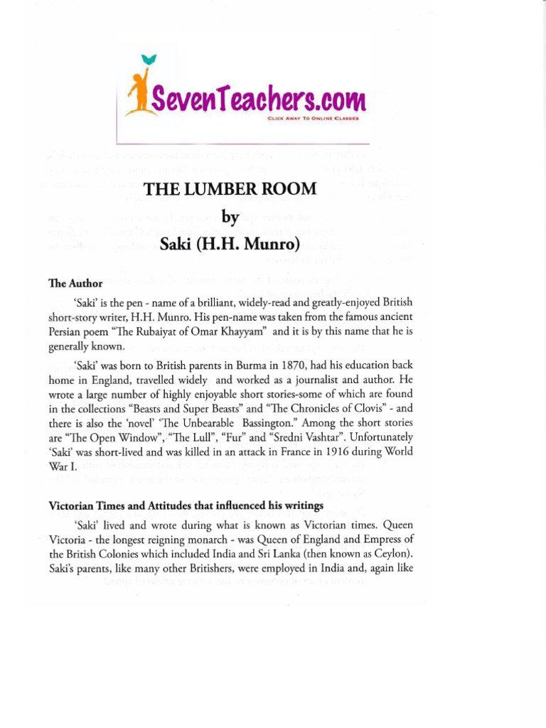 English Literature Revision Tute 1 | PDF | Saki | Mind