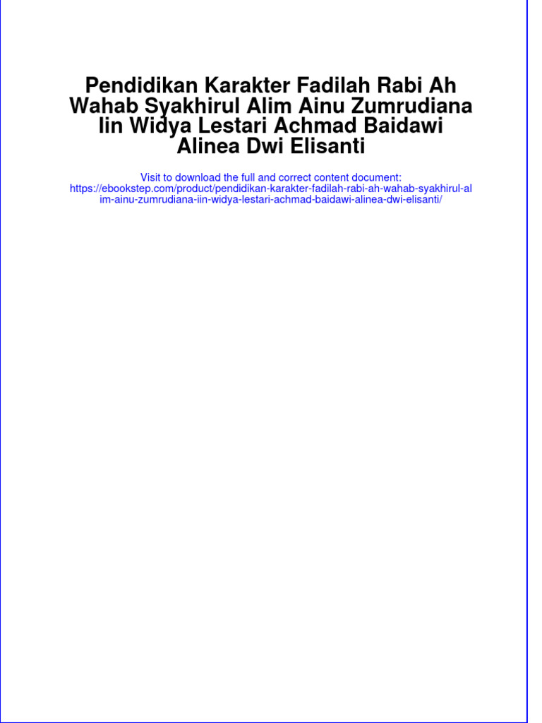Pendidikan Karakter Fadilah Rabi Ah Wahab Syakhirul Alim Ainu ...