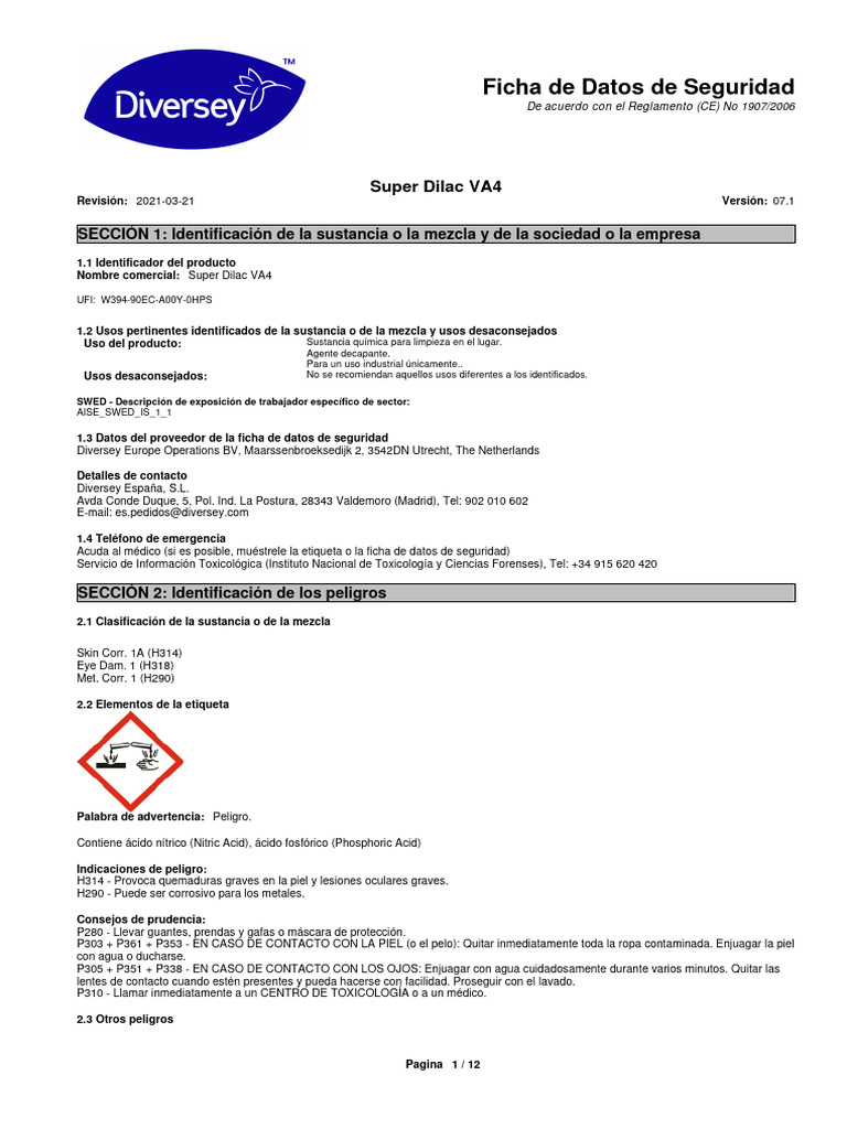 35301fs-Super Dilac Va4 Deterg. | PDF | Corrosión | Química