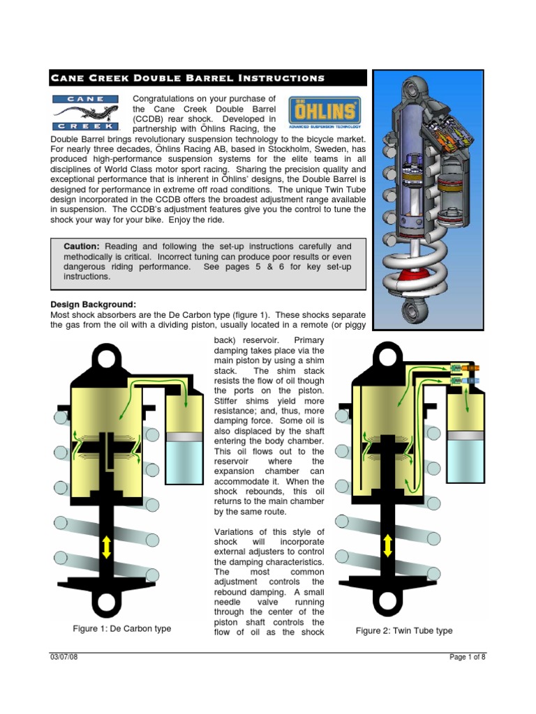 Cane Creek Double Barrel Shock Setup Guide | PDF | Suspension (Vehicle ...