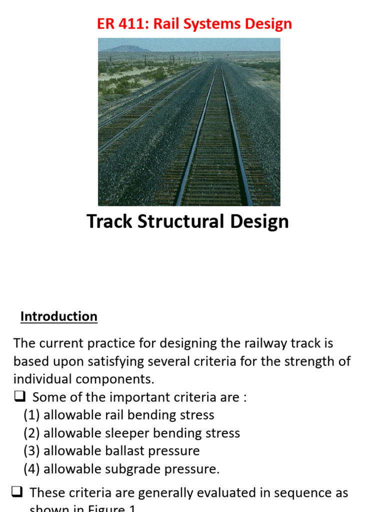 Lecture Rail Track Structural Design | PDF | Bending | Stress (Mechanics)