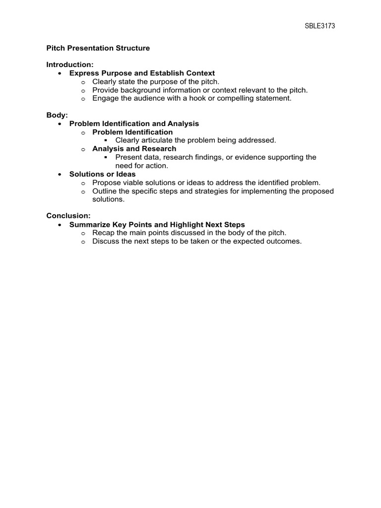 Pitch Presentation Structure | PDF | Cognitive Science | Cognition