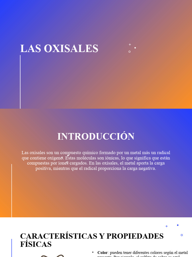 Las Oxisales | PDF | Compuestos químicos | Solución acuosa