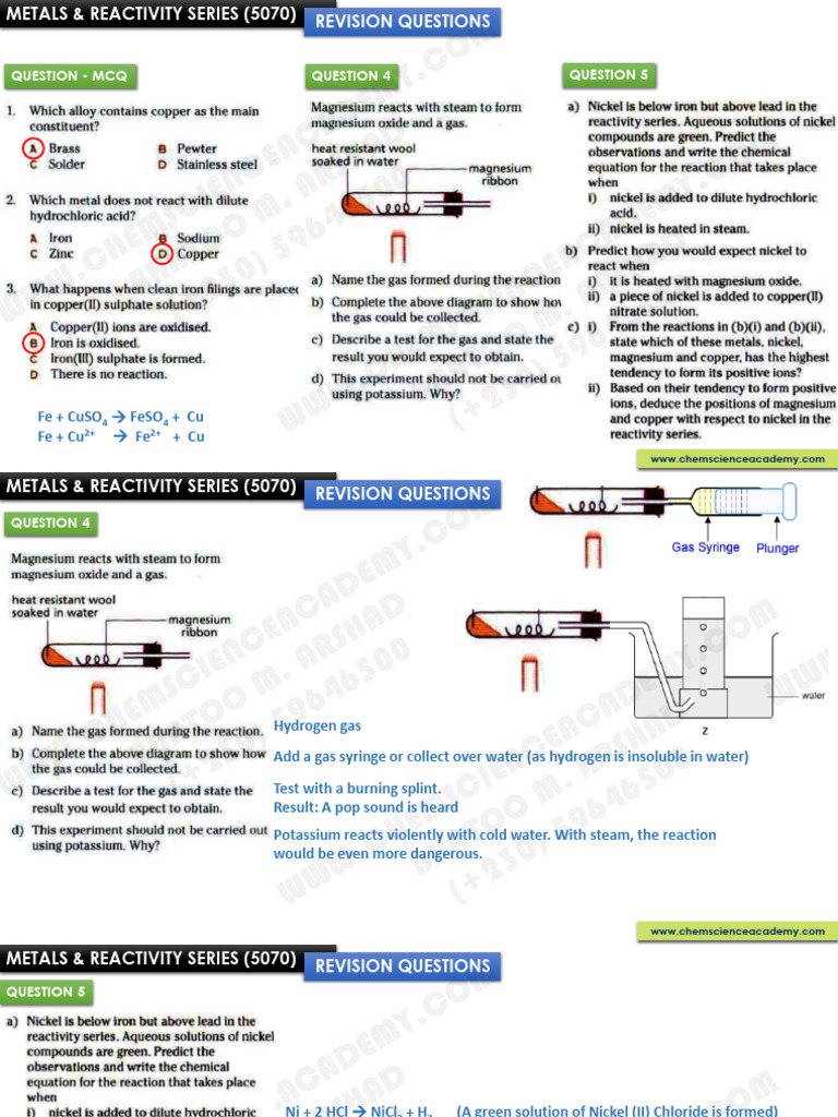 Metals 1-Worked Solution | PDF
