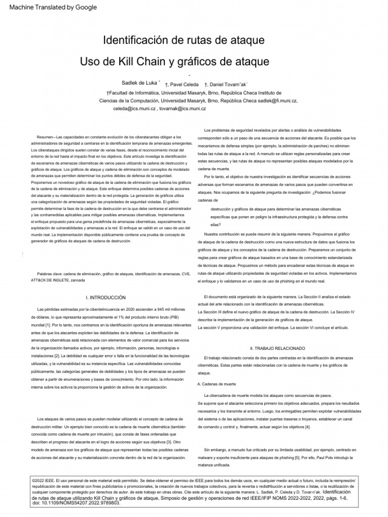Of Attack Paths Using Kill Chain and Attack Graphs | PDF | Autenticación | Vulnerabilidad ...