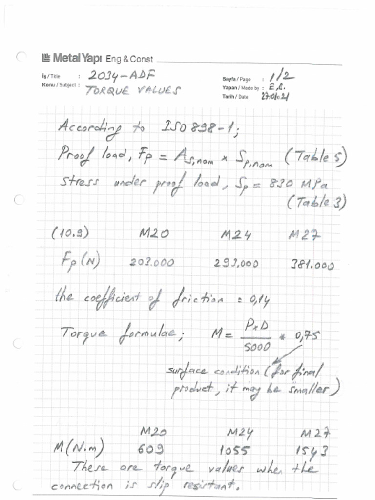 Adf Torque Values | PDF